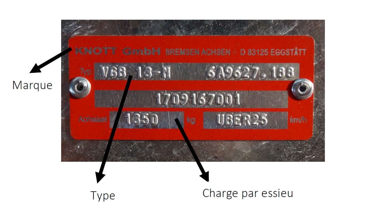 Essieu KNOTT 750kg sans frein pour remorques